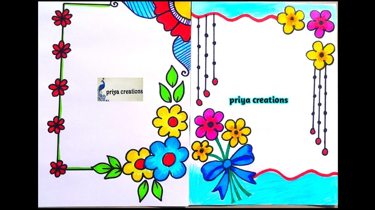 DIY Project Border Design Ideas for Front Page & Covers | How to Draw ...