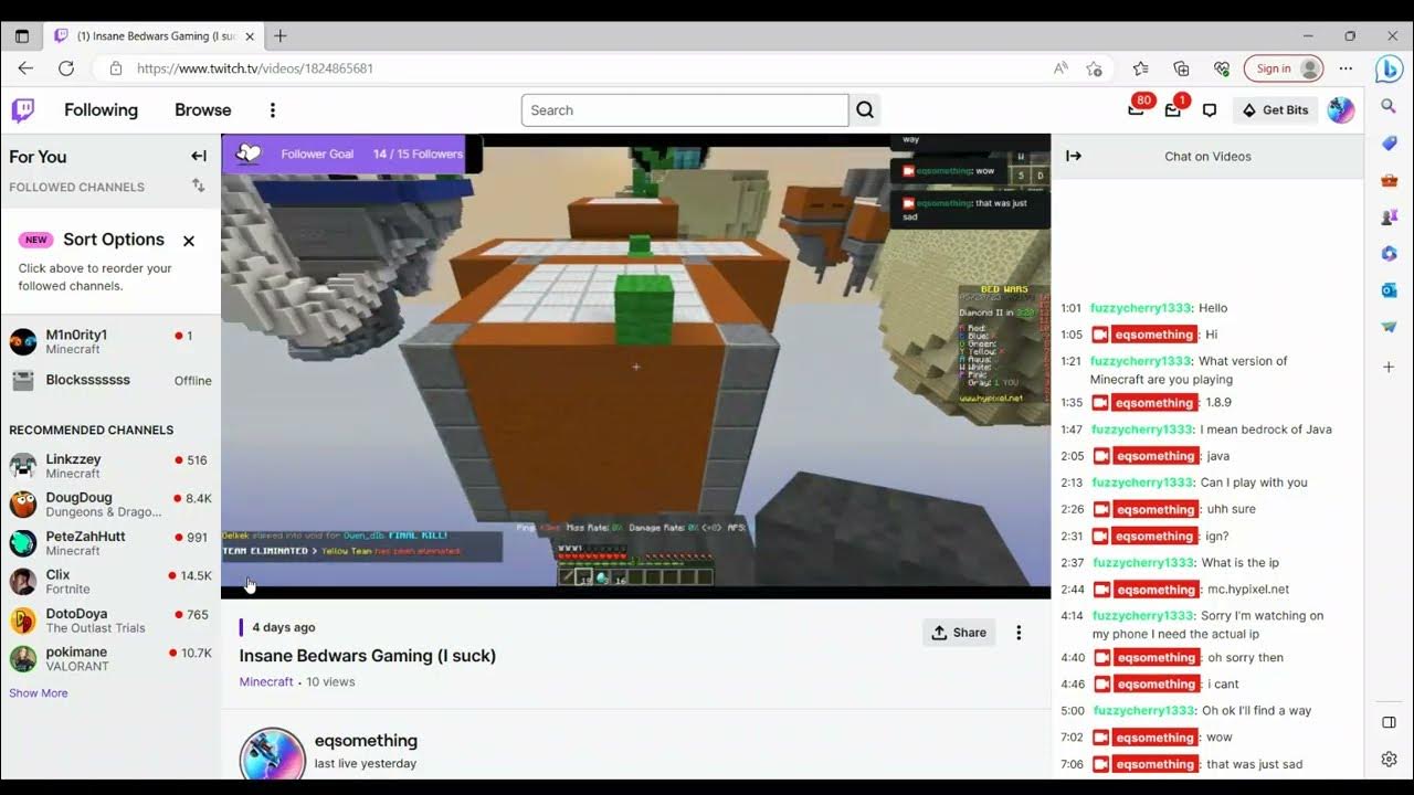 Insane Bedwars Clip - YouTube