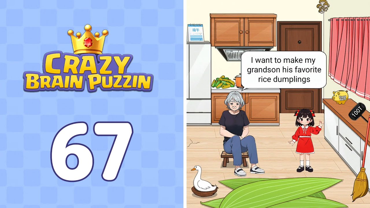 Crazy Brain Puzzle Level 67 Making Zongzi | Complete Walkthrough ...