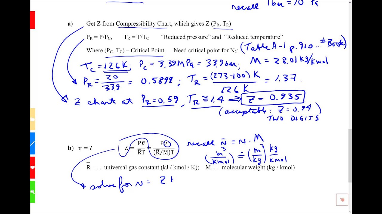 Example10 gas compressibility factor - YouTube