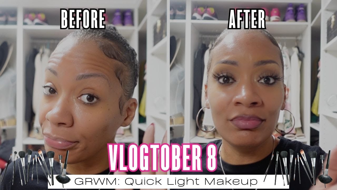 VLOGTOBER 9 | GRWM Light Makeup MORNING Routine - YouTube