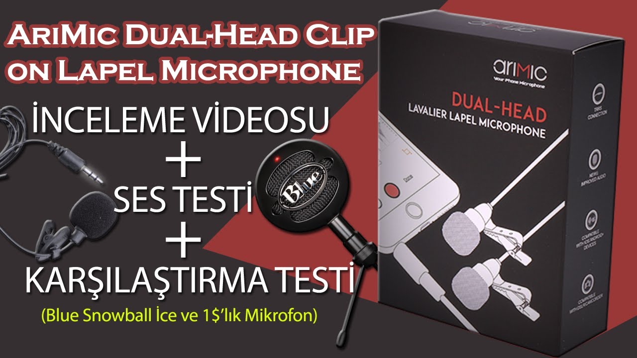 AriMic Dual-Head Clip on Lapel Microphone - İnceleme Videosu - YouTube