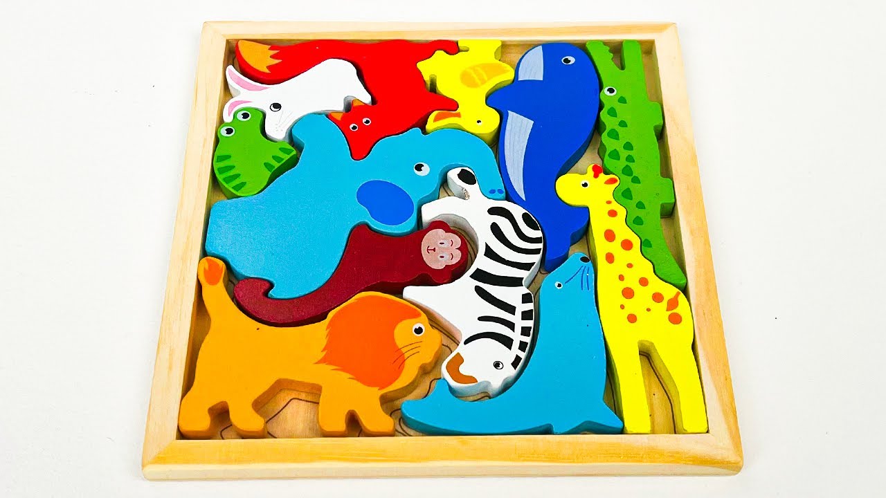 Best Learn Shapes with Animals Shape Matching Puzzle | Preschool ...