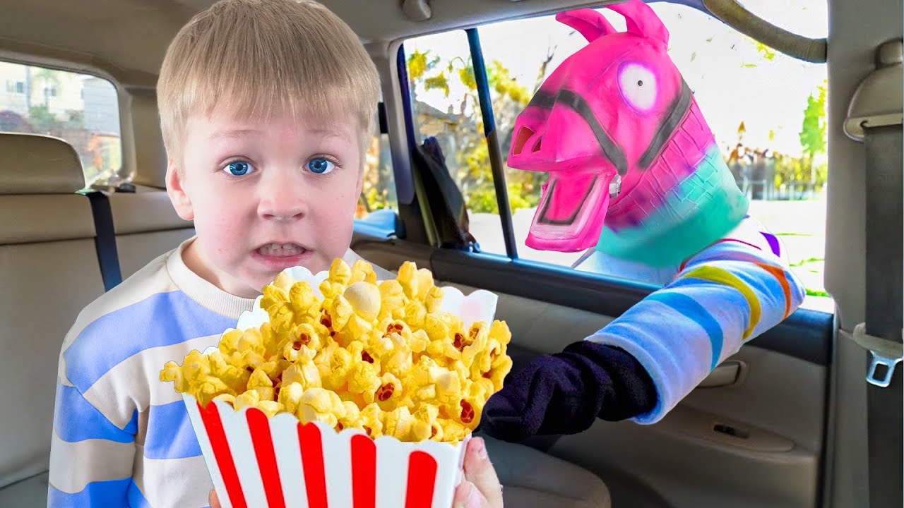 Amelia & Arthur's Drive in Movie Night Popcorn Surprise! - YouTube