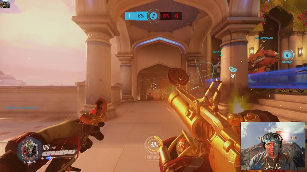 OVERWATCH Season 9 Competitive 2018 ( play right ) Junkrat gold gun ...