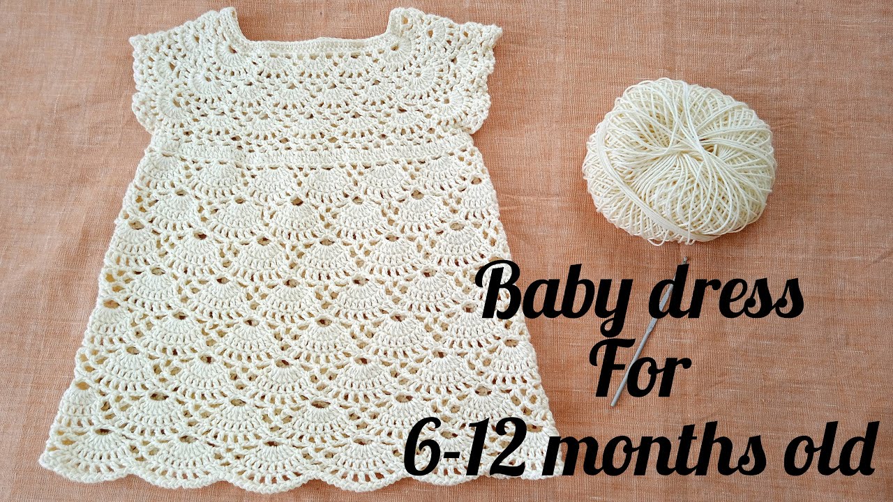 #crochet Baby dress Tutorials/ 6-12months old - YouTube