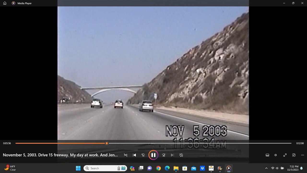November 5, 2003 Drive 15 freeway My day at work And Jenny! - YouTube