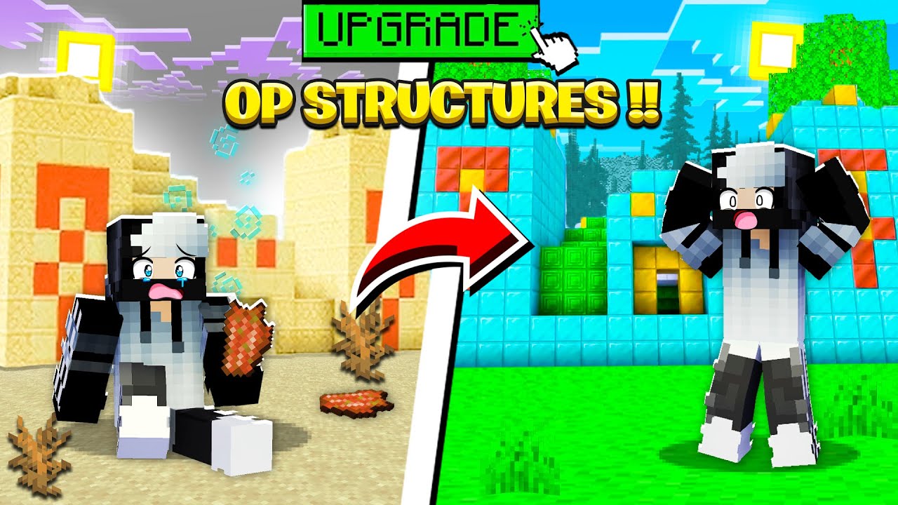 Minecraft But YOU CAN UPGRADE TO SUPER OP STRUCTURES !! - YouTube