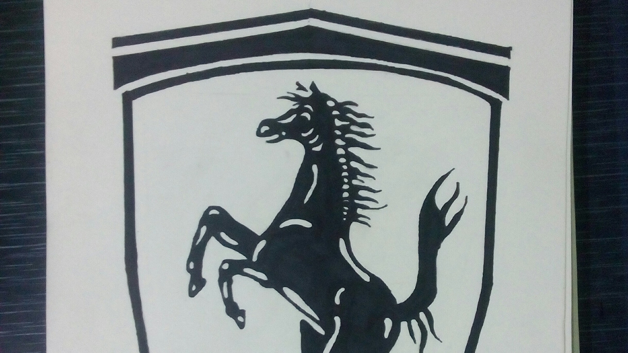 DRAWING FERRARI LOGO - YouTube