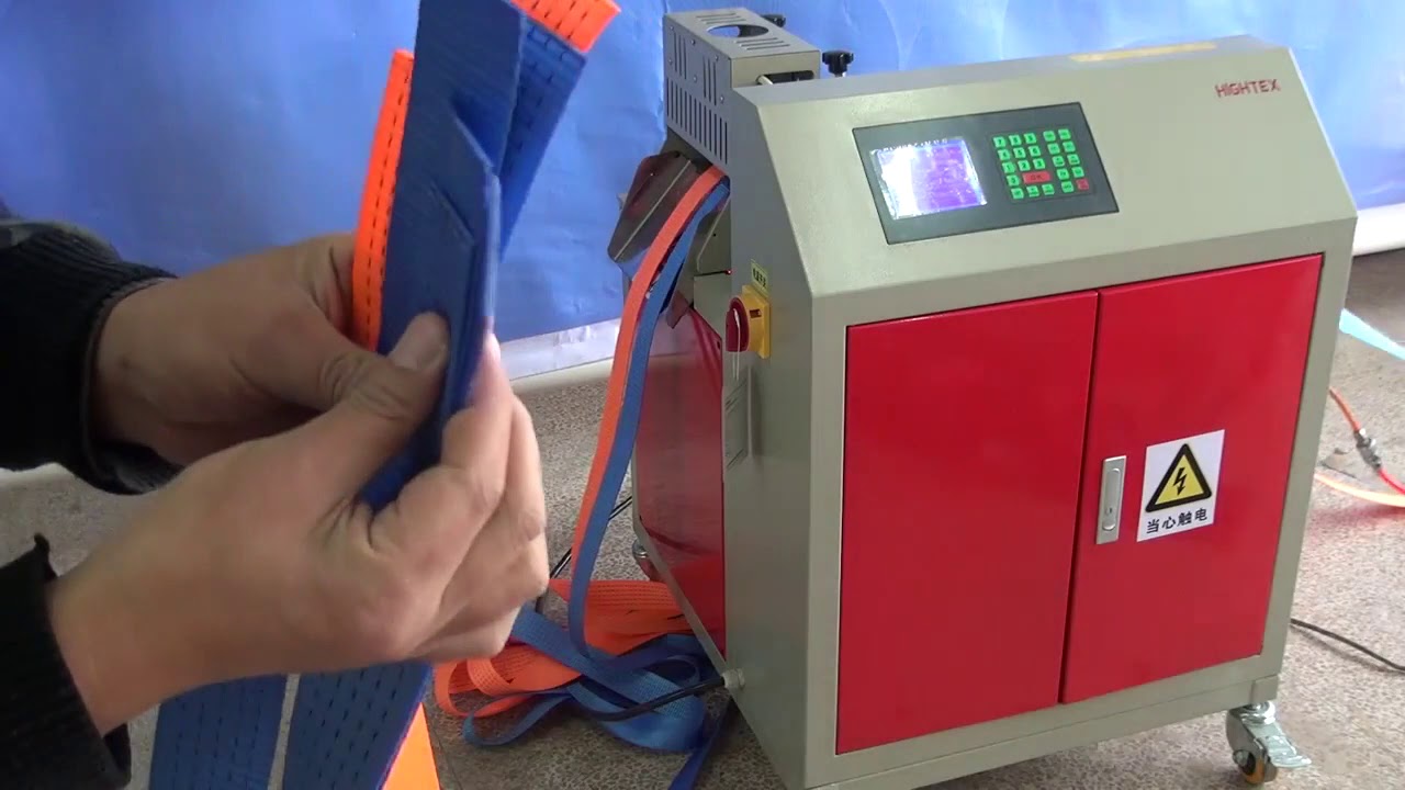 Automatic hot knife webbing cutter - YouTube