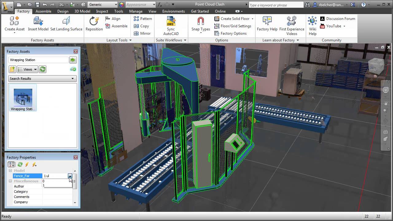 Autodesk Factory Design Suite Point Cloud - YouTube