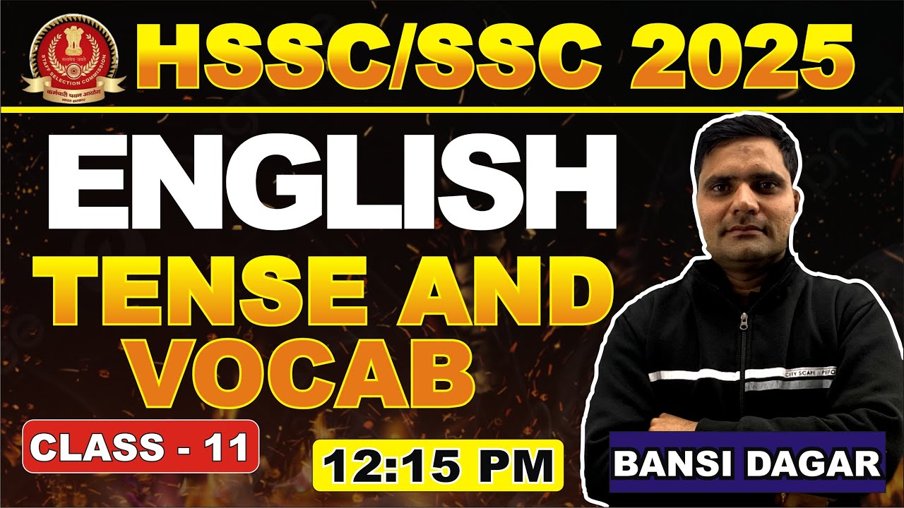 Hssc cet 2025 English Class11 | Cet English (TENSE)काल | Cet English ...