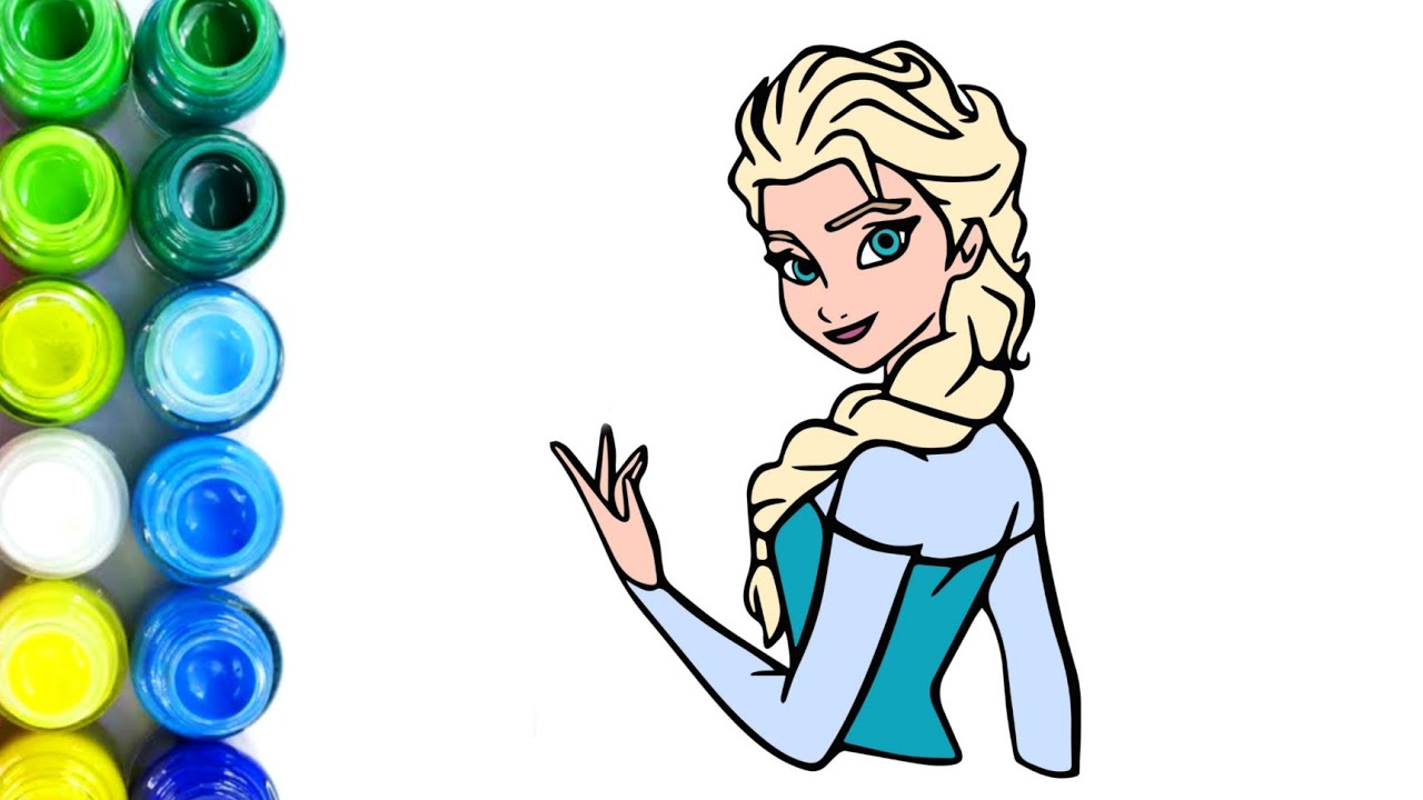 Step by step guide for Coloring Elas from Frozen - YouTube
