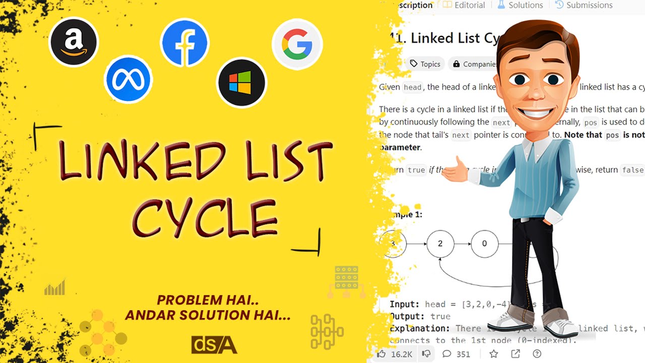141 Linked List Cycle Leetcode Solved Youtube 1989