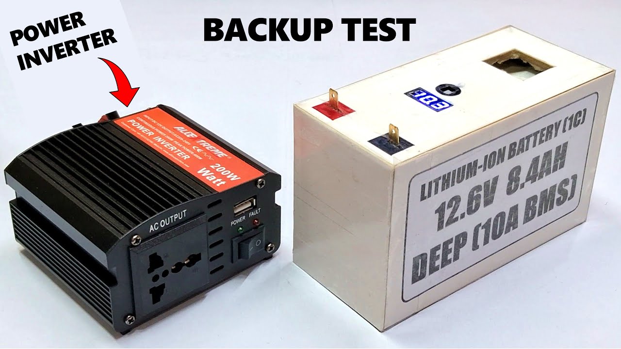 Homemade 12V Li-ion Battery Backup Test With Power Inverter - 60W Load ...