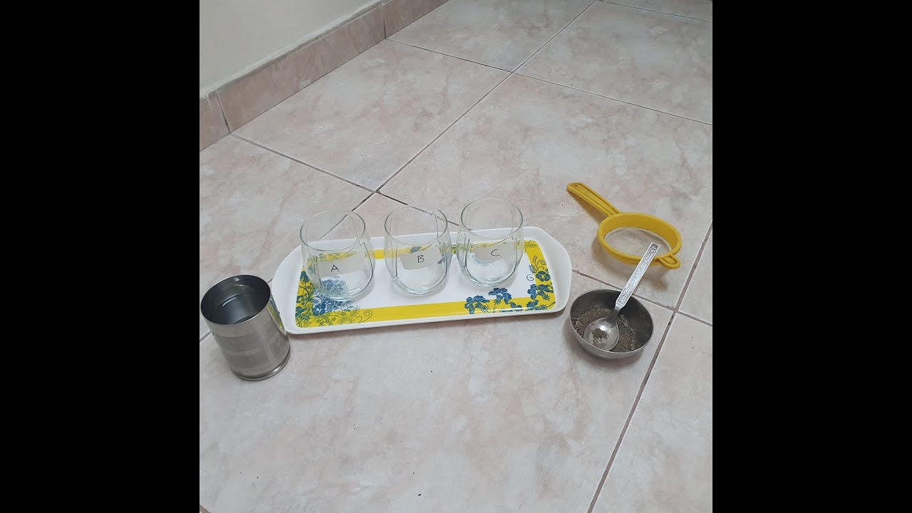 Sedimentation, Decantation and Filteration Experiment using sand water ...