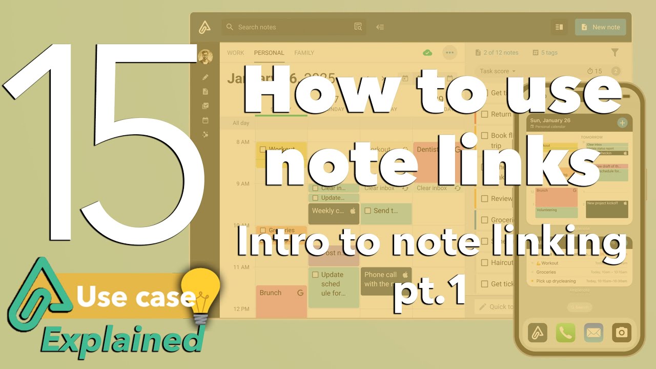 Amplenote Explained 15: Intro to note linking pt. 1: How to use note ...