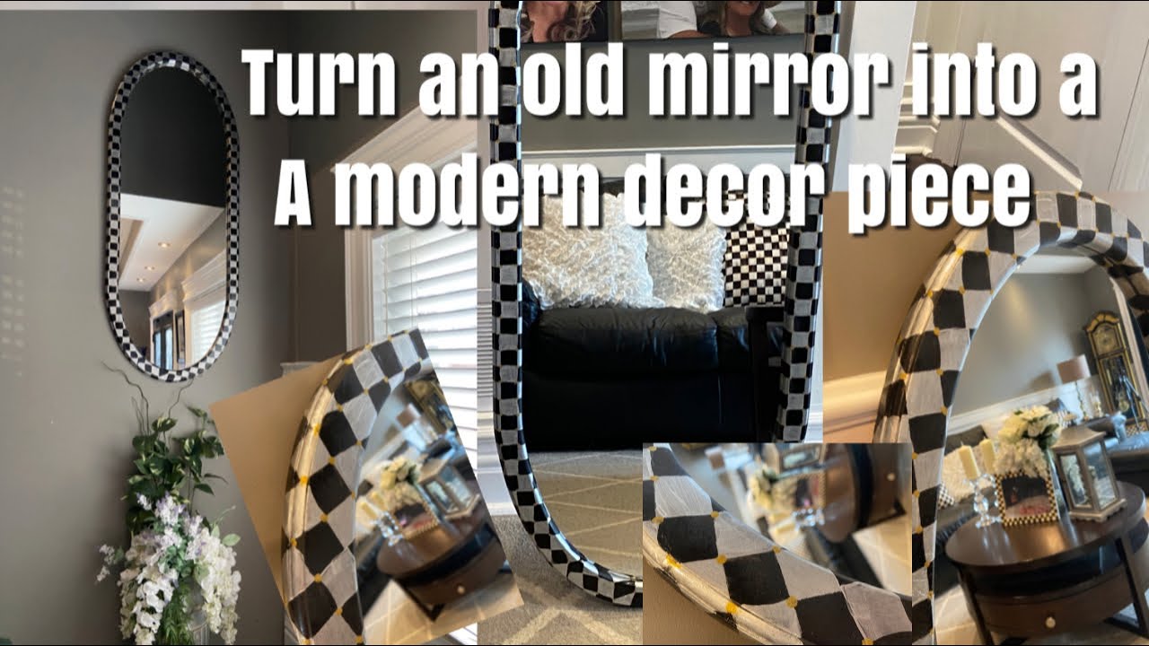 Checkered Mirror DIY || Modern Home Decor - YouTube