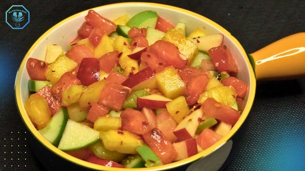 Spicy Tangy Salad with Fruits - YouTube