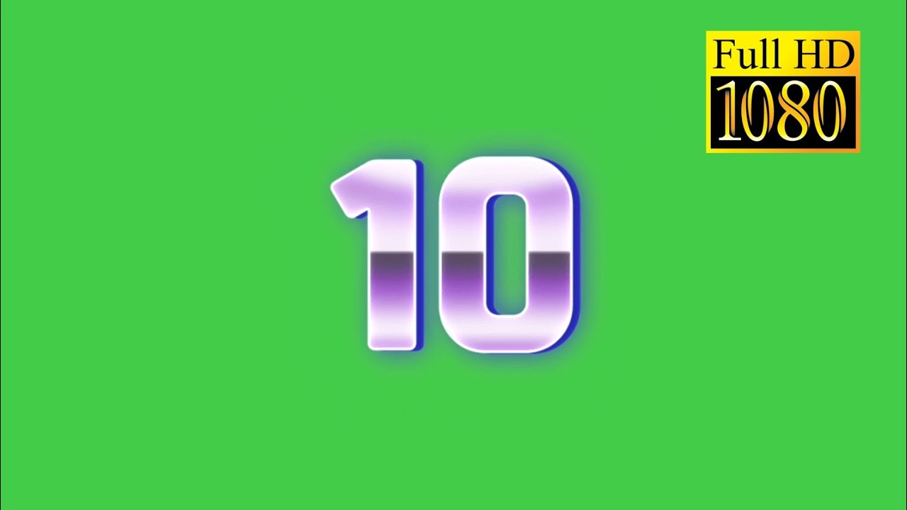 Countdown Timer 10 seconds Green Screen free #greenscreen - YouTube