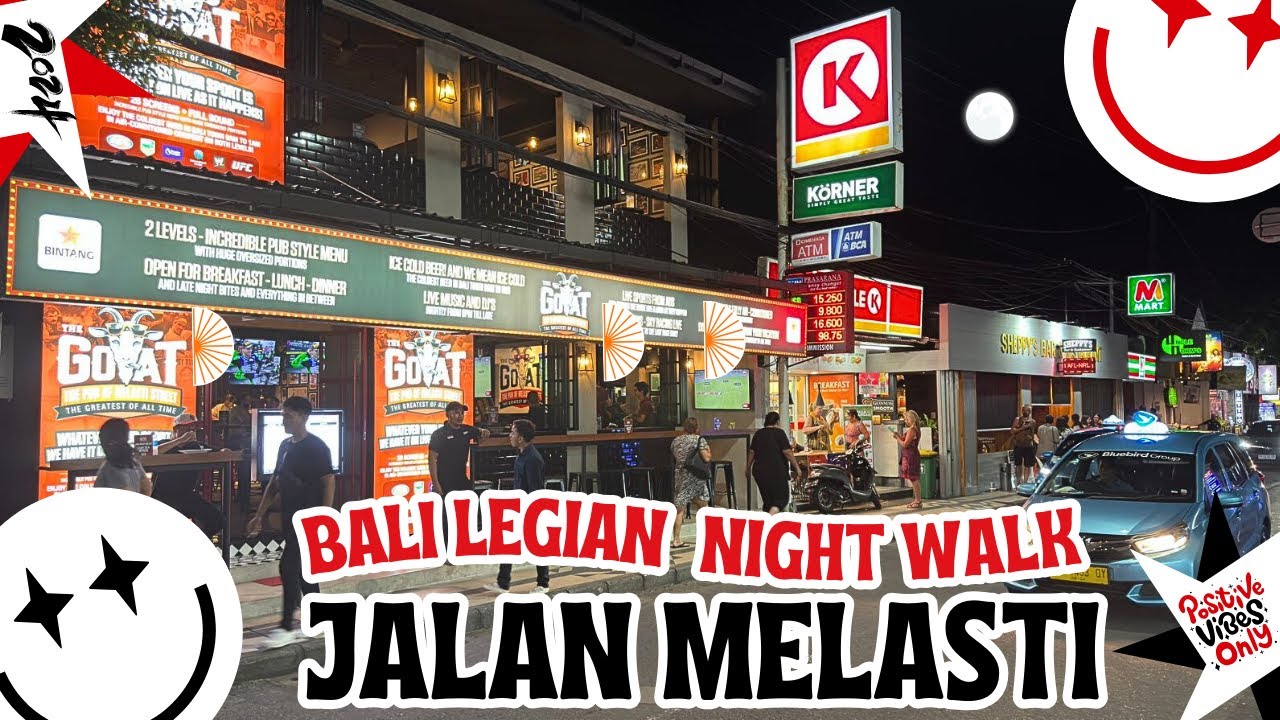 Bali Legian Night Street Walk Tour Jalan Melasti, Bali Nightlife 2024 ...