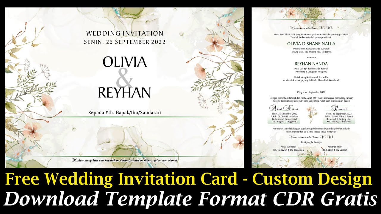 Free Template Undangan Pernikahan Custom Design #templateundangan # ...