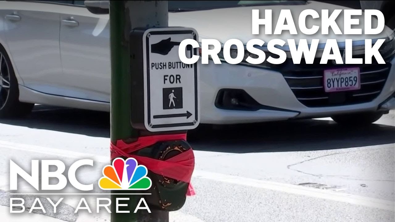 Weak password leads to hacked crosswalks on Peninsula - YouTube