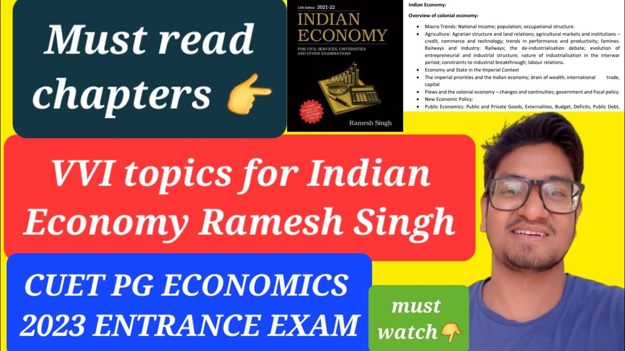 CUET pg Economics Indian Economy Ramesh Singh must Read vvi Chapters ...