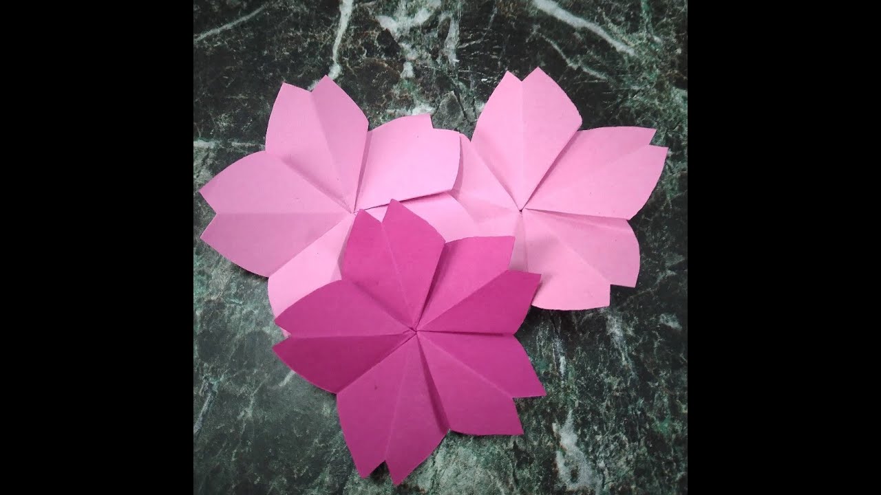 HOW TO MAKE ORIGAMI FLOWER - CHERRY BLOSSOMS | SAKURA 🌸🌸 - YouTube