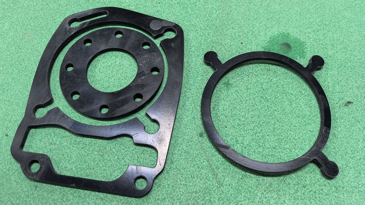 Pneumatic Oscillating Tool Cutting 5mm Rubber Sealing Gaskets | CNC Gasket Cutting Machine - YouTube