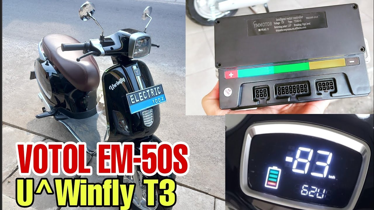 Uwinfly T3 - Pemasangan controller VOTOL EM-50s (Plug & Play) - YouTube