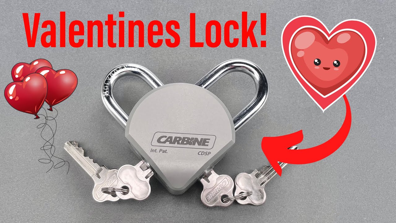 [1415] Heart-Shaped Dual Shackle Padlock (Carbine) - YouTube