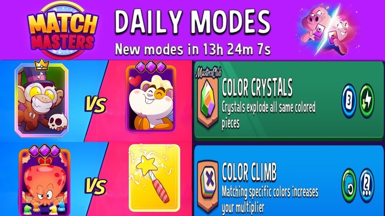 Daily Modes | Clup Color Crystals | Color Climb | Match Masters - YouTube