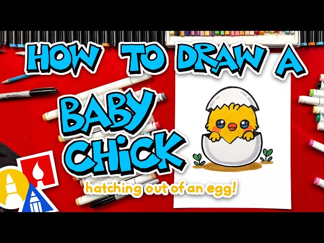How To Draw A Baby Chick Hatching Out Of An Egg - Videos For Kids