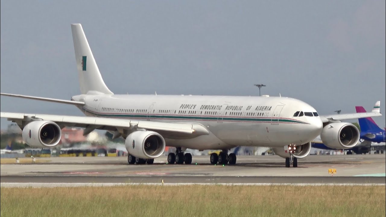 Airbus A340-500 TAKE-OFF of Algerian Government at Lisbon Airport (LIS ...