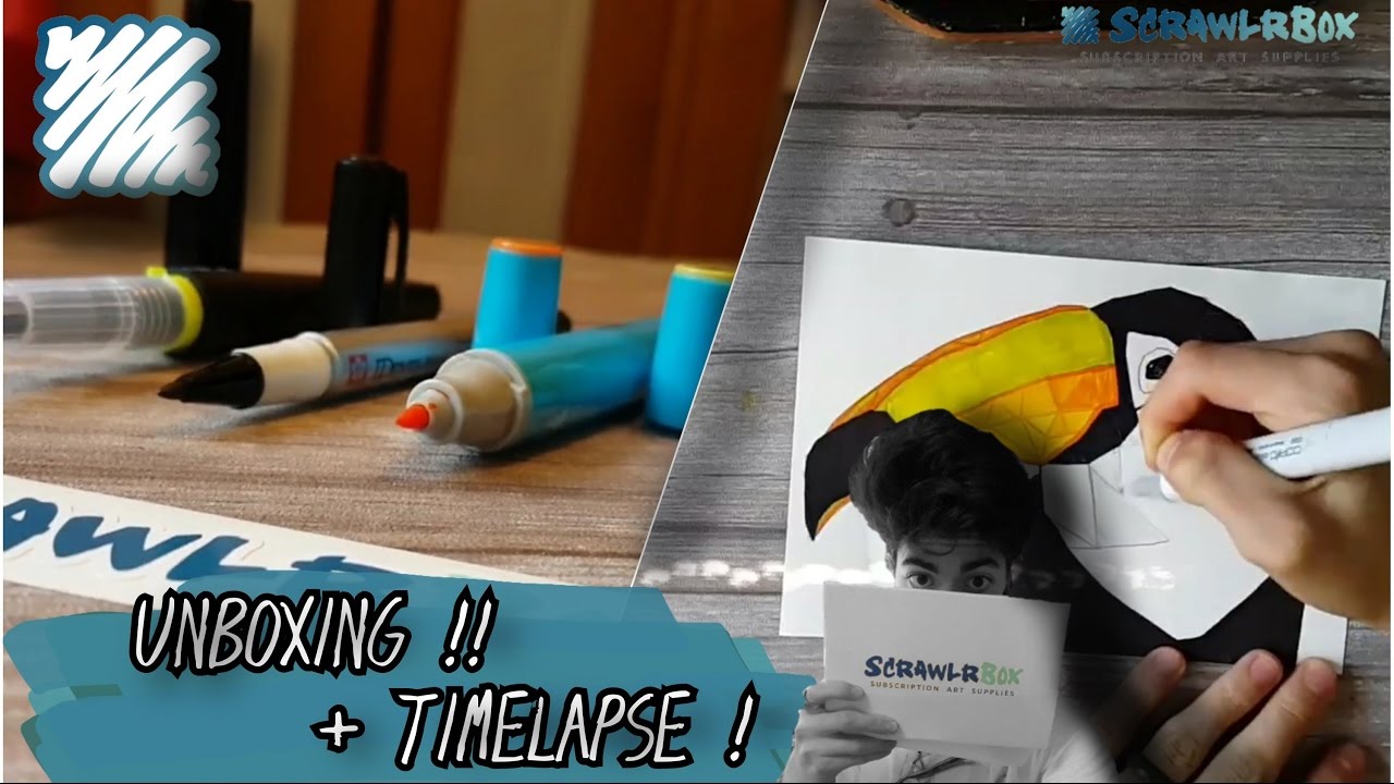 My First Scrawlrbox Challenge Unboxing Timelapse Drawing Youtube