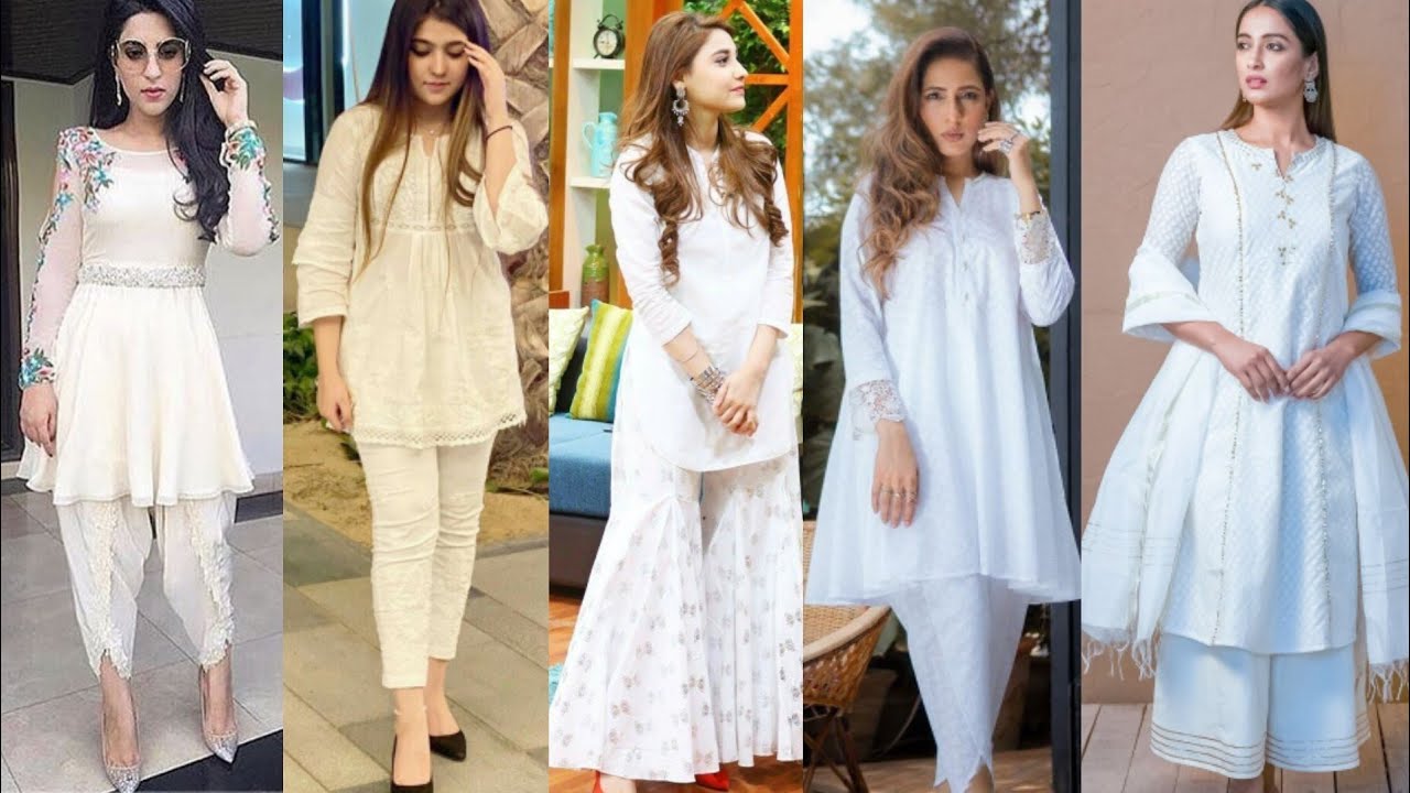 White Short Frock Design 2024 | white suit design - YouTube