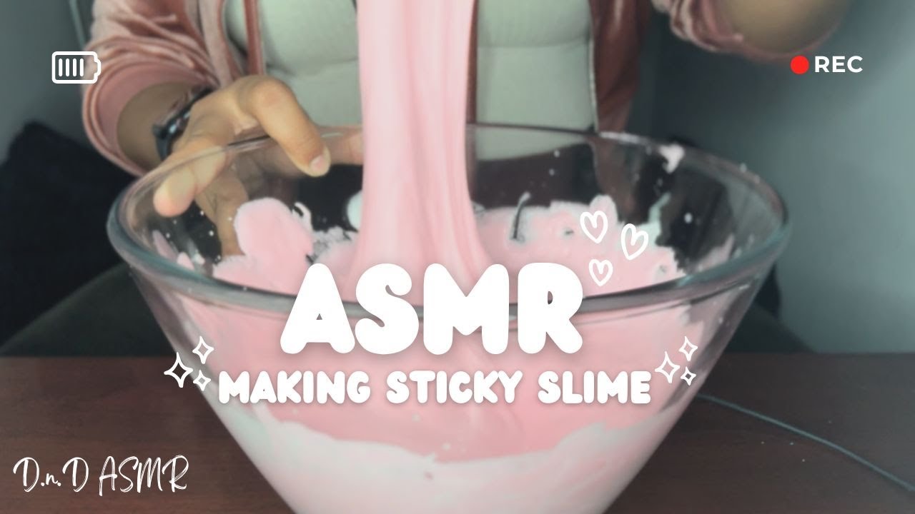 ASMR Making Sticky Slime (No Talking) | ASMR Haciendo Slime Pegajosa ...
