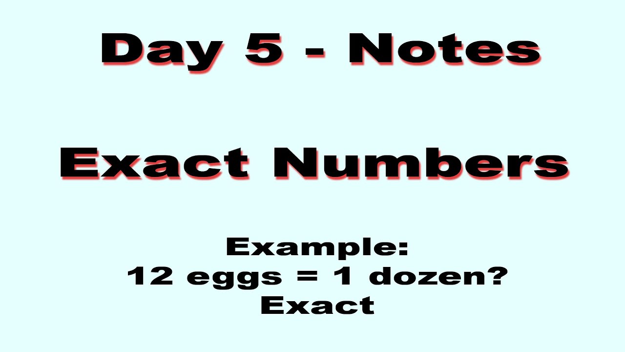 Day 5 - Exact Numbers and Significant Figures - YouTube