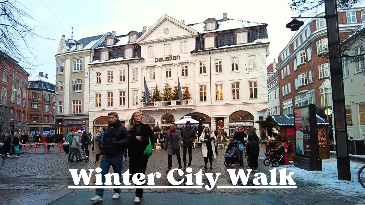 Winter City Walk Around Aarhus, Denmark - Christmas Vibes And Busy ...