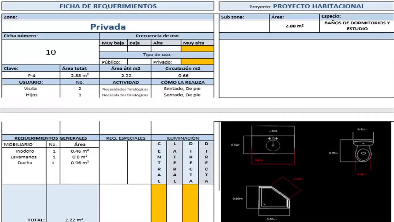 Programa arquitectónico y fichas técnicas - YouTube