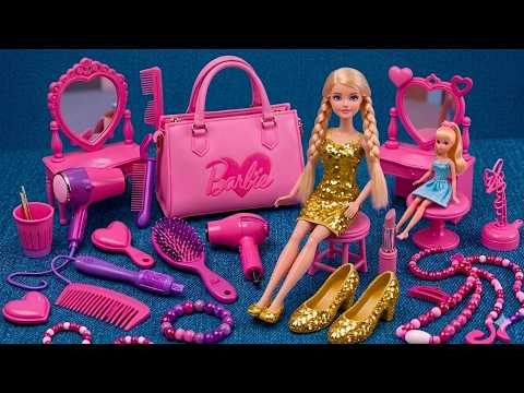 10 Minutes Satisfying with Unboxing Pink Barbie Doll Bedroom,Kitchen Collection Review Toys | ASMR