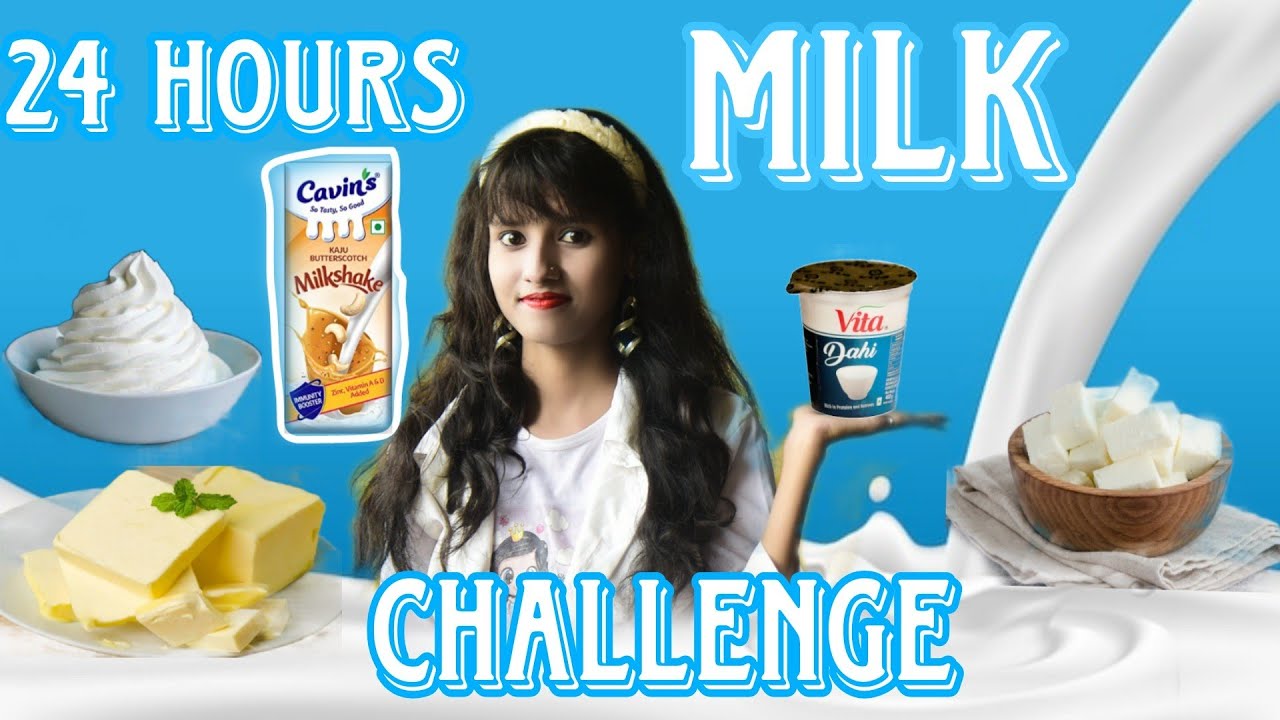 Eating Only Milk Food for 24 Hours Challenge🥛😋|| Eating Only Milk ...