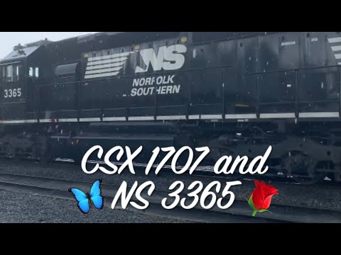 CSX 1707 & NS 3365 trains in Paulsboro, New Jersey. - YouTube