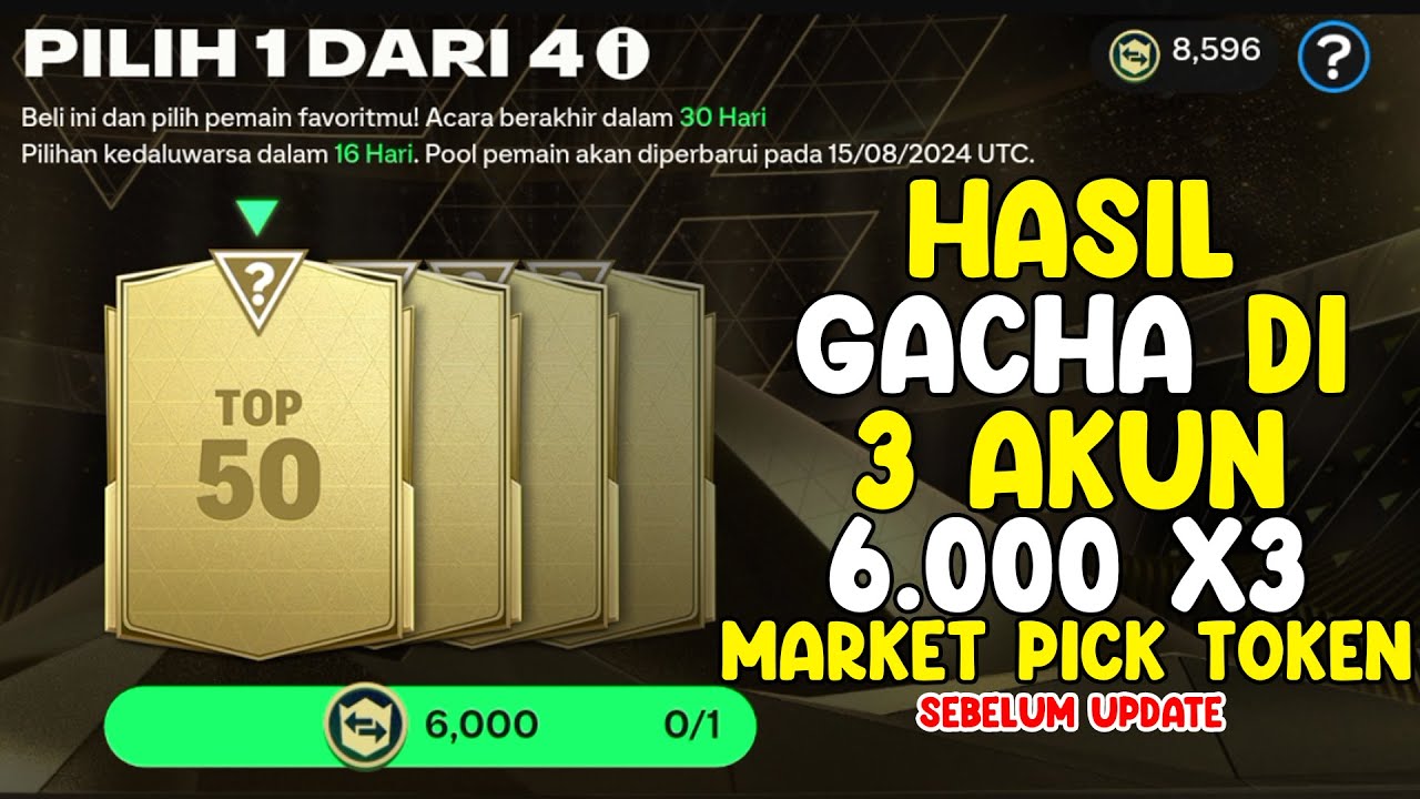 BUKA PAKET 6000 TOKEN PILIHAN PASAR 3 AKUN - OPEN PACK 6000 MARKET PICK TOKEN X3 TOP 50 FC ...