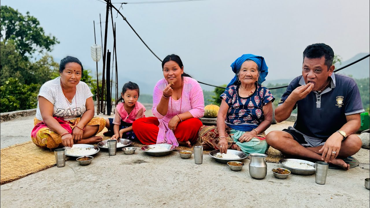 DUCK MEAT AND RICE NEPALI FOOD WITH FAMILY#siruthapamagar#villagelife# ...