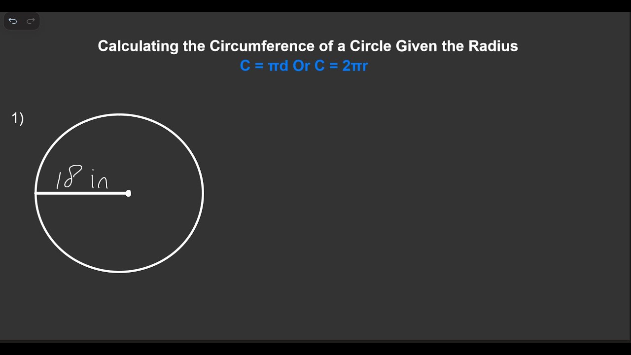 Calculating the Circumference of a Circle given the Radius - YouTube