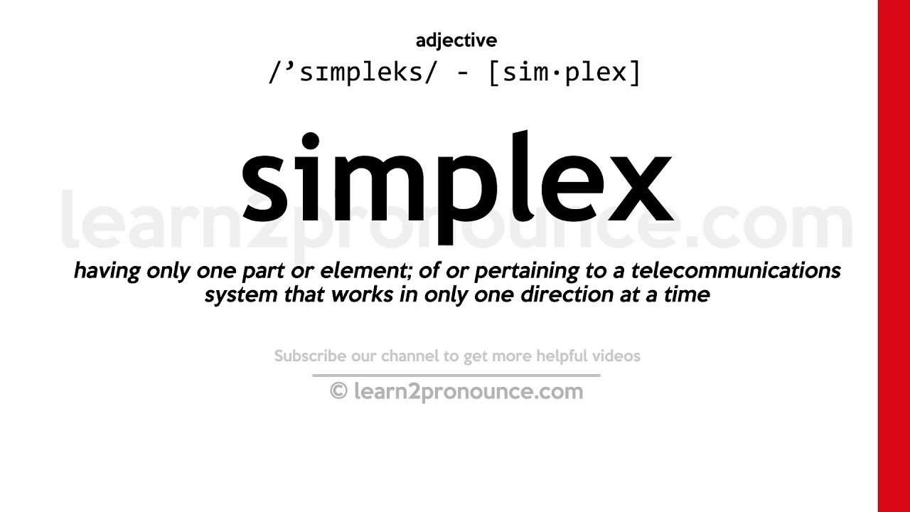 Pronunciation of Simplex | Definition of Simplex - YouTube