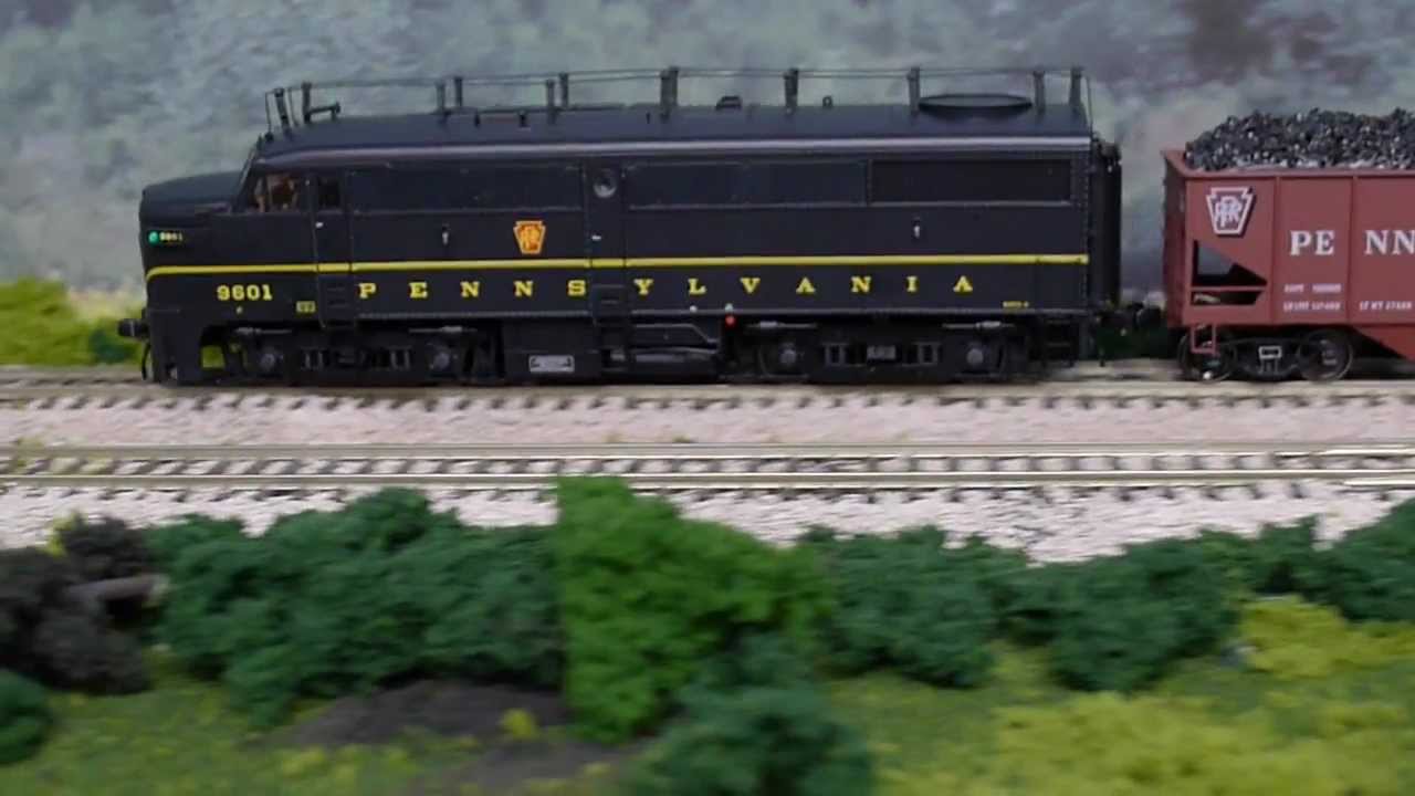 MTH HO FA1 PRR Coal Train - YouTube