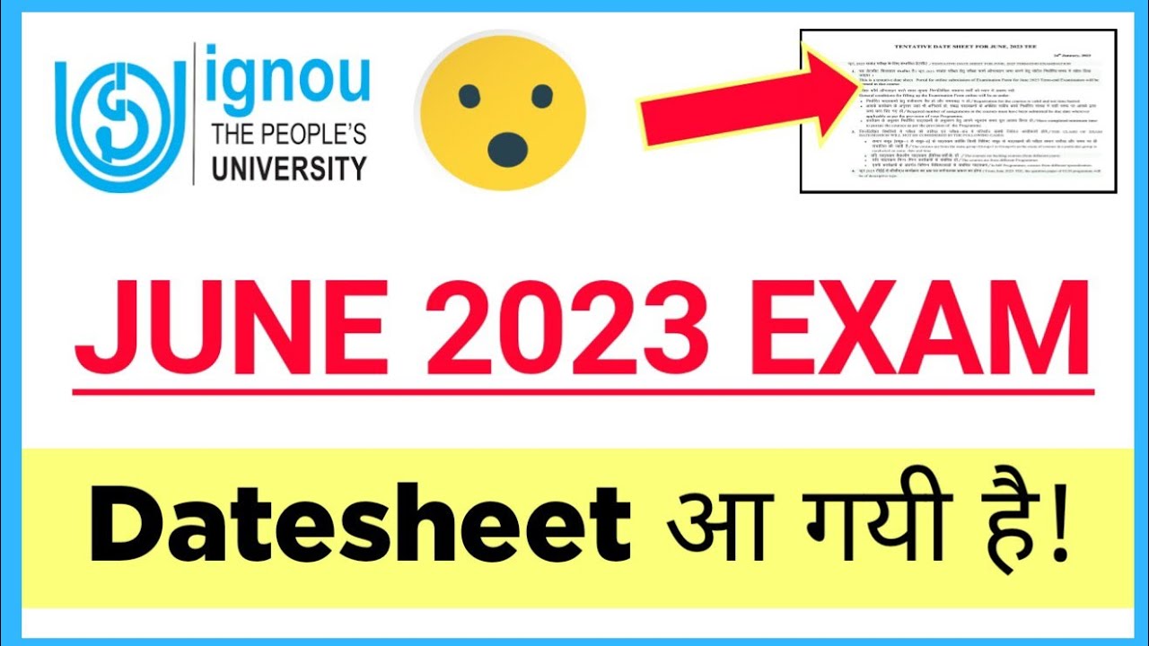 IGNOU Released June 2023 Examination Datesheet | IGNOU Date sheet June ...